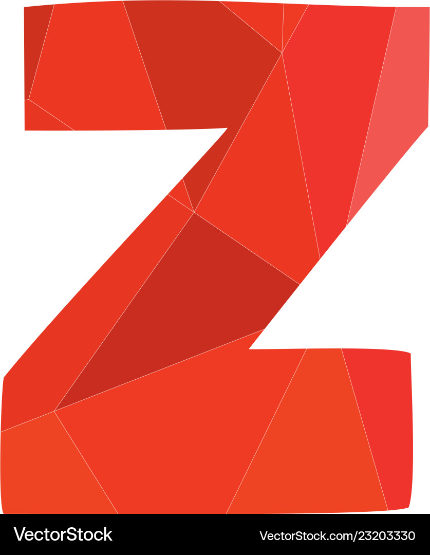 Z red alphabet letter isolated on white background