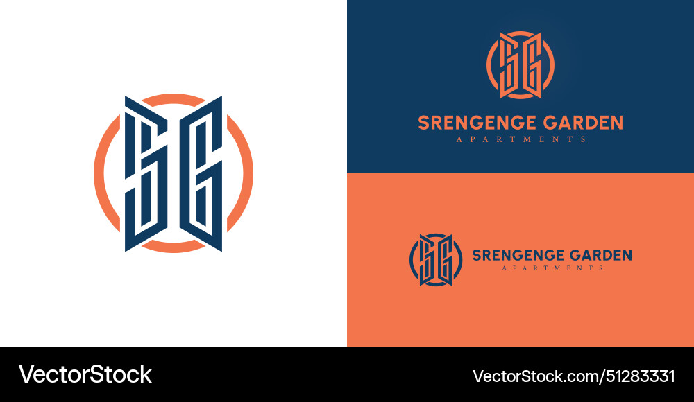 Abstract initial circle letter sg or gs logo Vector Image