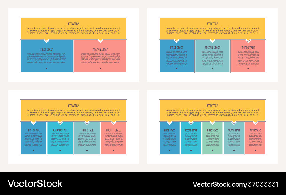 Business infographics banner chart with 2 3 4 Vector Image