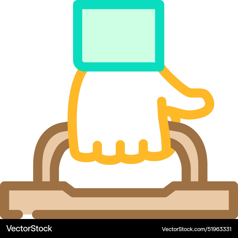Carry handle label product caution color icon Vector Image