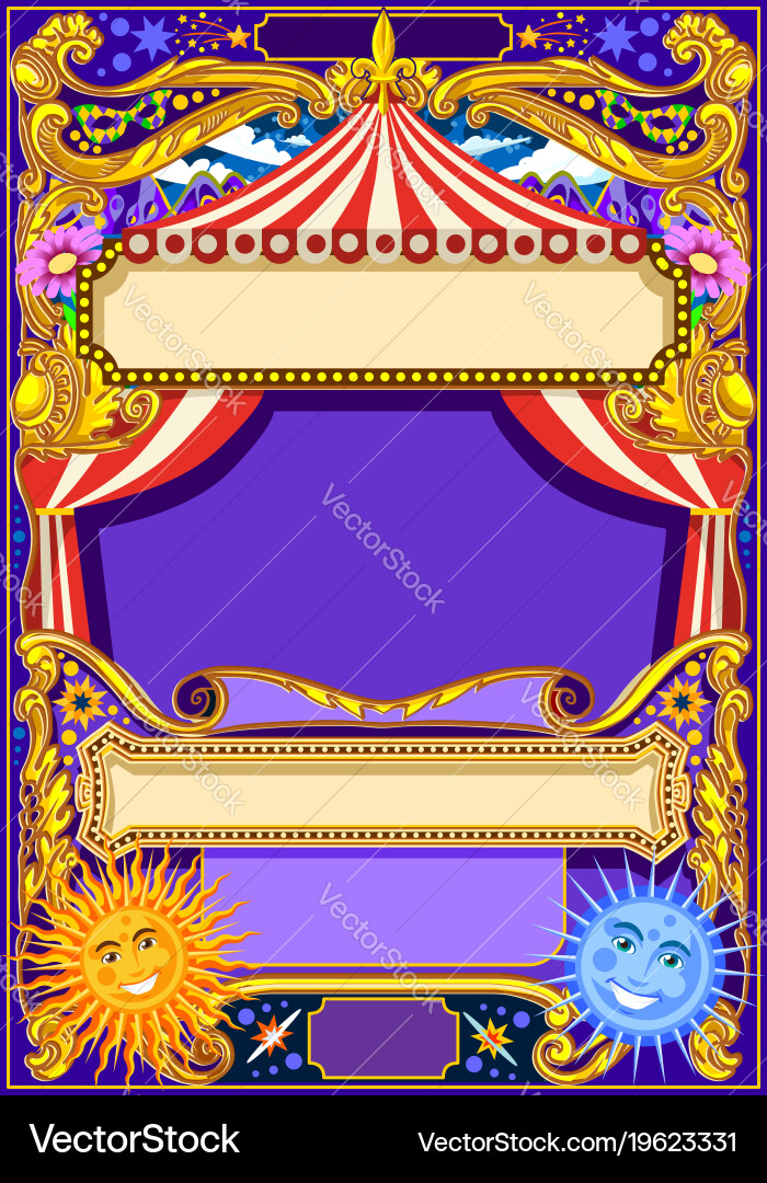 Circus frame background Royalty Free Vector Image