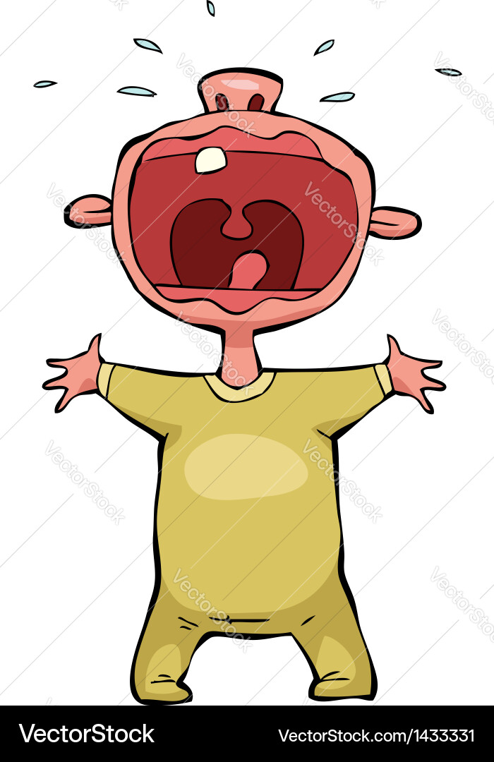 Crying baby Royalty Free Vector Image - VectorStock