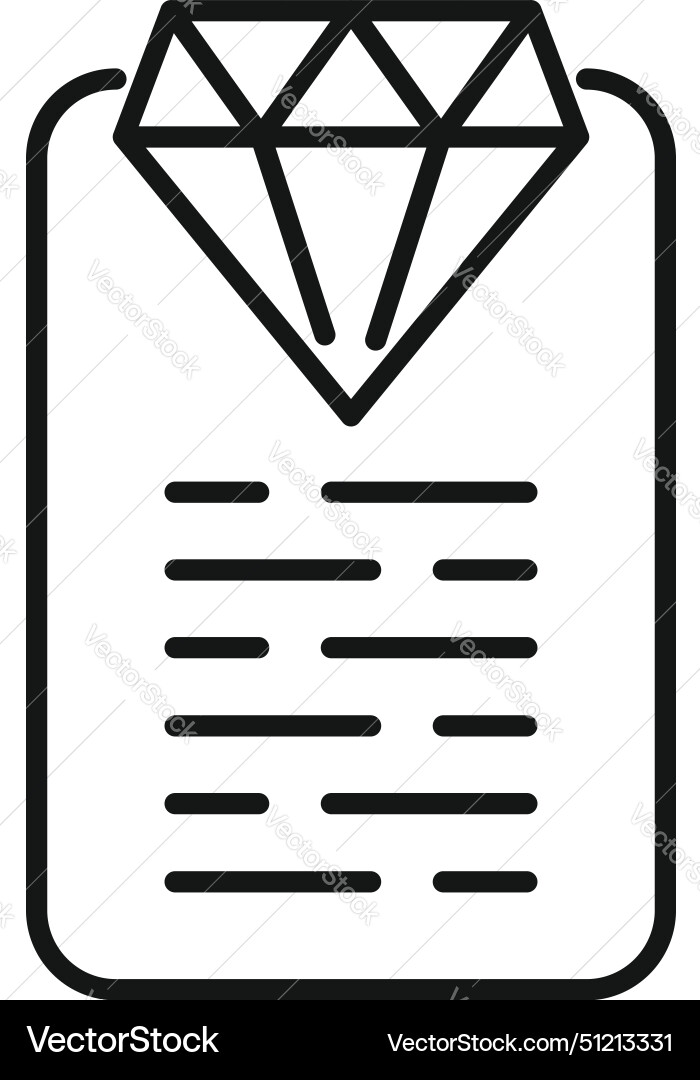 Diamond loyalty offer icon outline bonus Vector Image