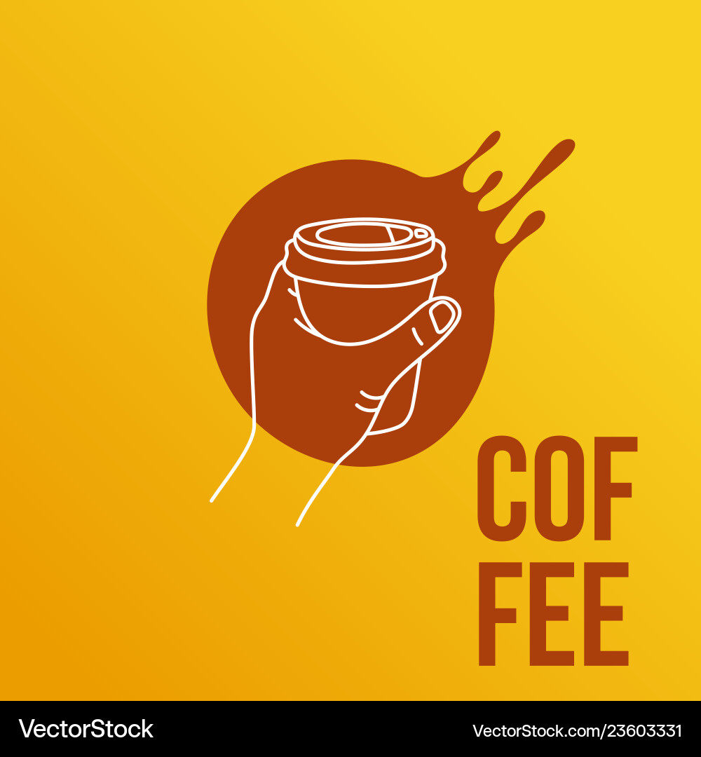 Hand holding coffee cup Royalty Free Vector Image