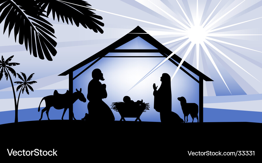 Holy night way to bethlehem Royalty Free Vector Image