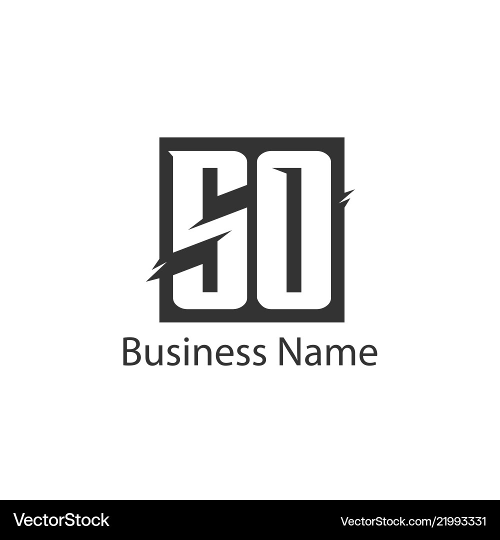 Initial letter so logo template design Royalty Free Vector