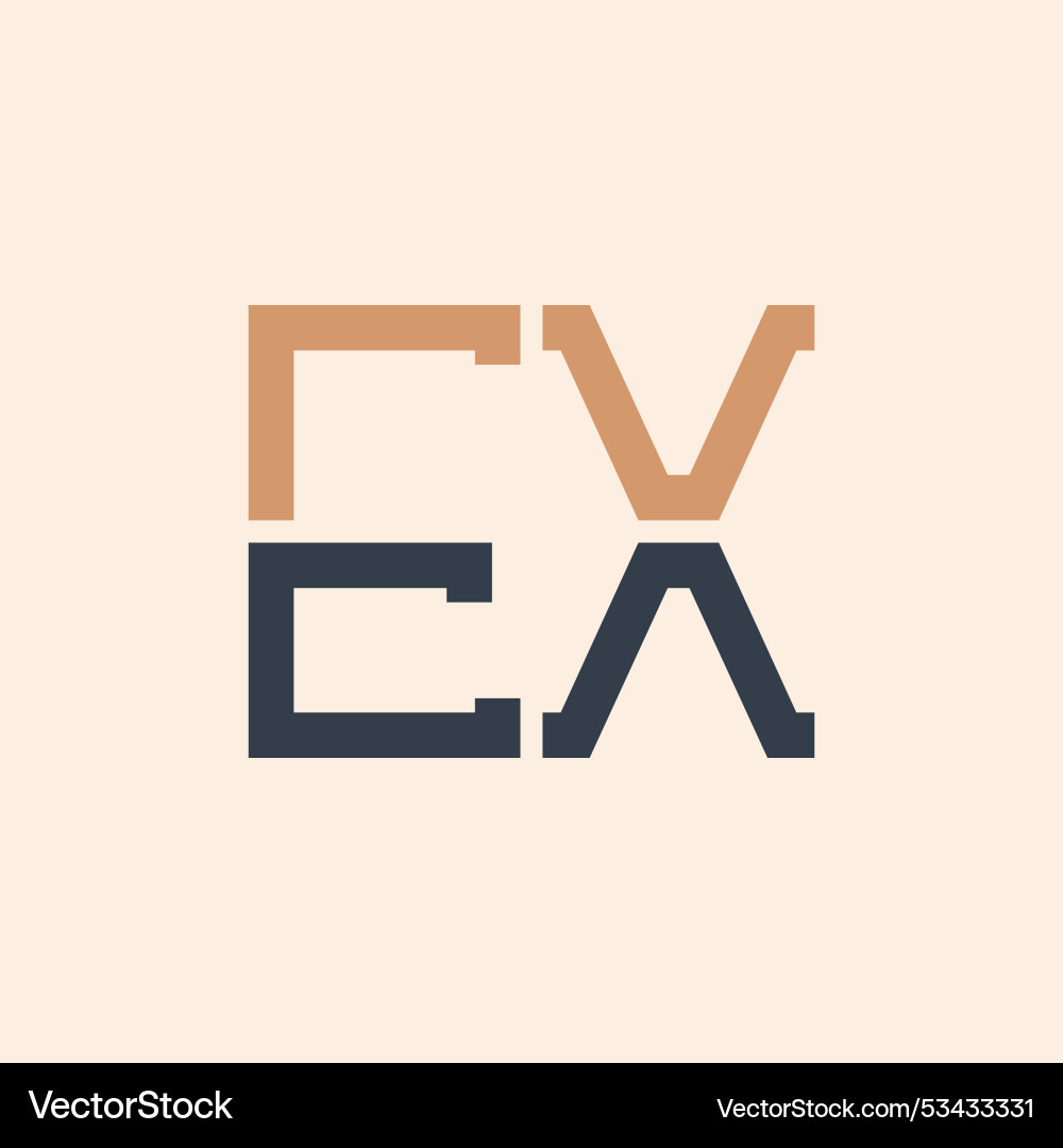 Modern ex letter logo design creative and Vector Image