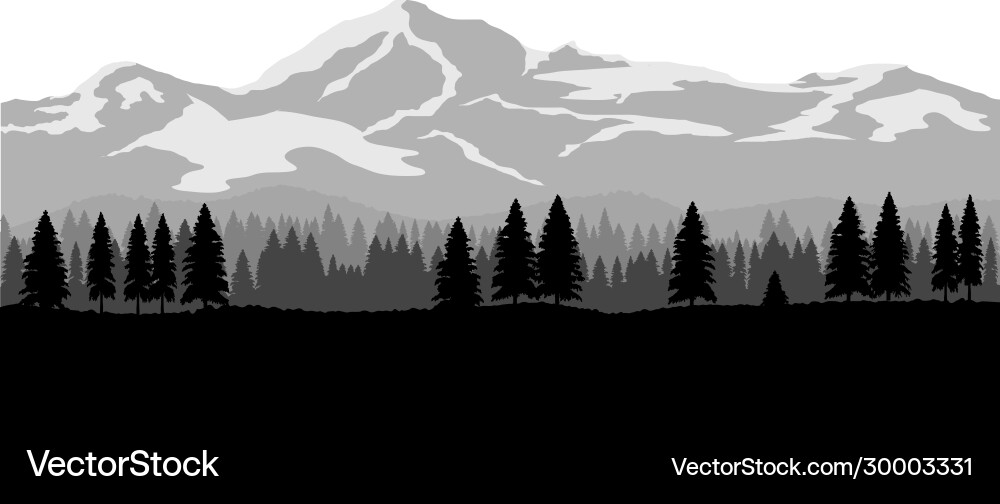 Mountain Forest Landscape Royalty Free Vector Image