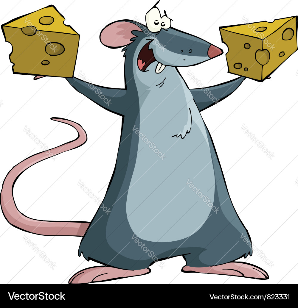 Mouse with cheese Royalty Free Vector Image - VectorStock