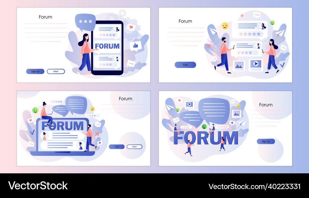 Online forum concept chat messages communication Vector Image