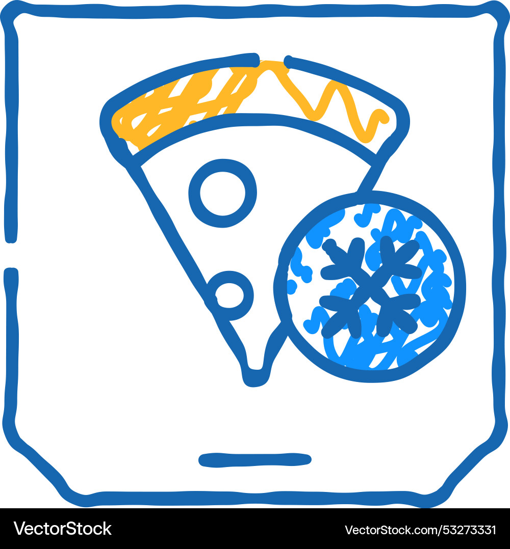 Pizza frozen food icon doodle Royalty Free Vector Image