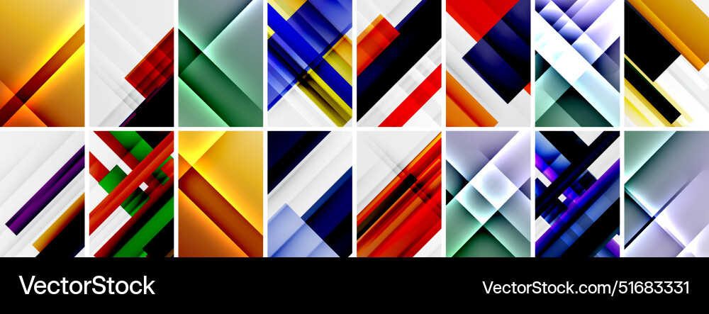 Set of low poly triangles poster geometric Vector Image