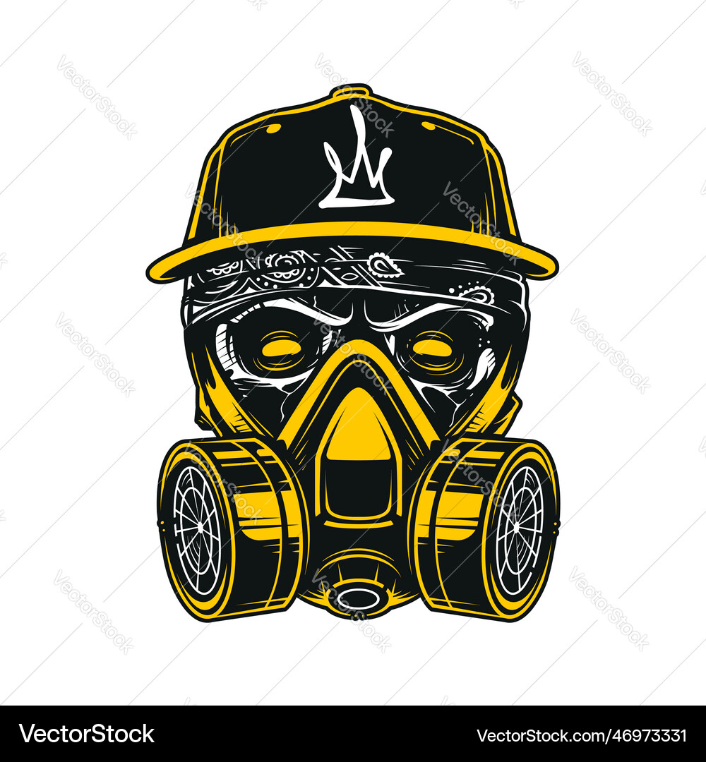 Skull with Respirator Mask Royalty Free Vector Image