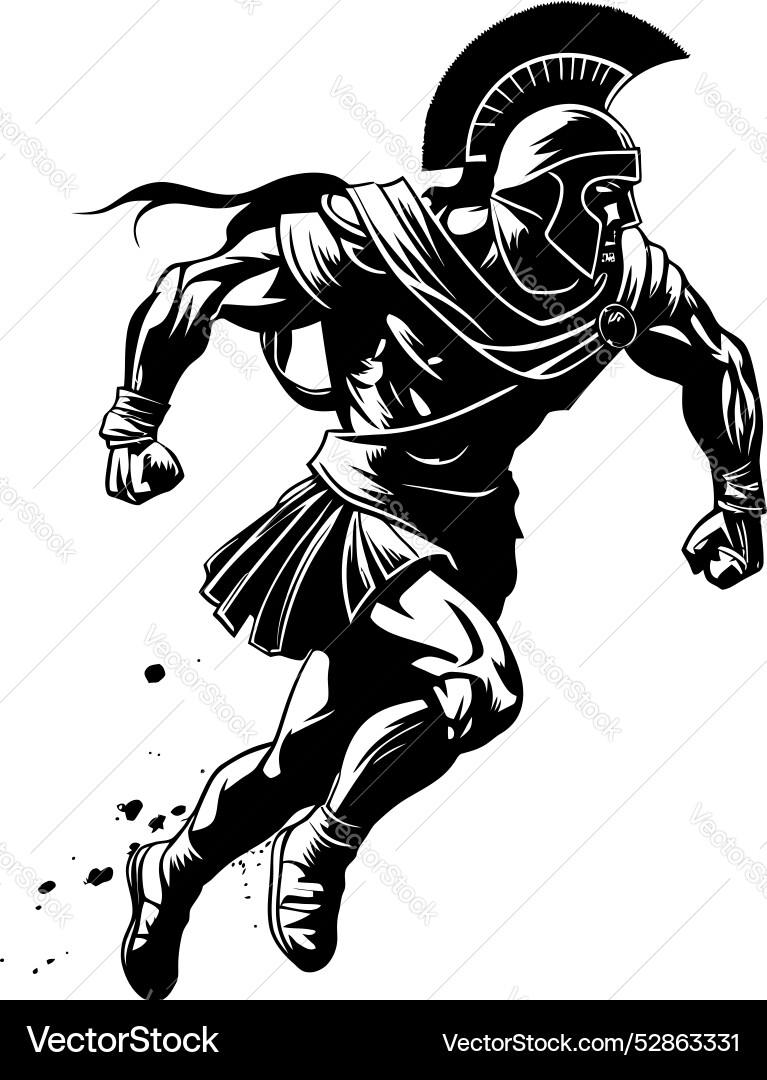 Sprinting Sentinel Running Gladiator Agile Arena Vector Image