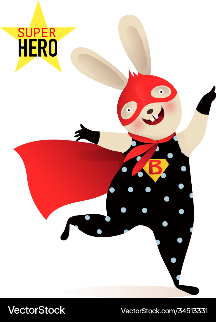 Superhero Rabbit Character Royalty Free Vector Image