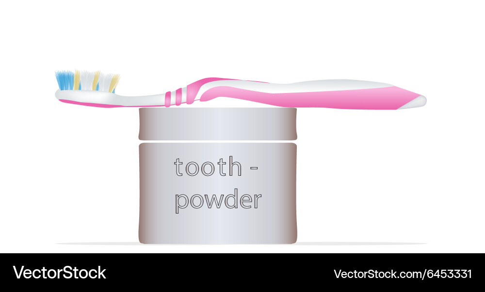 Toothbrush and tooth powder Royalty Free Vector Image