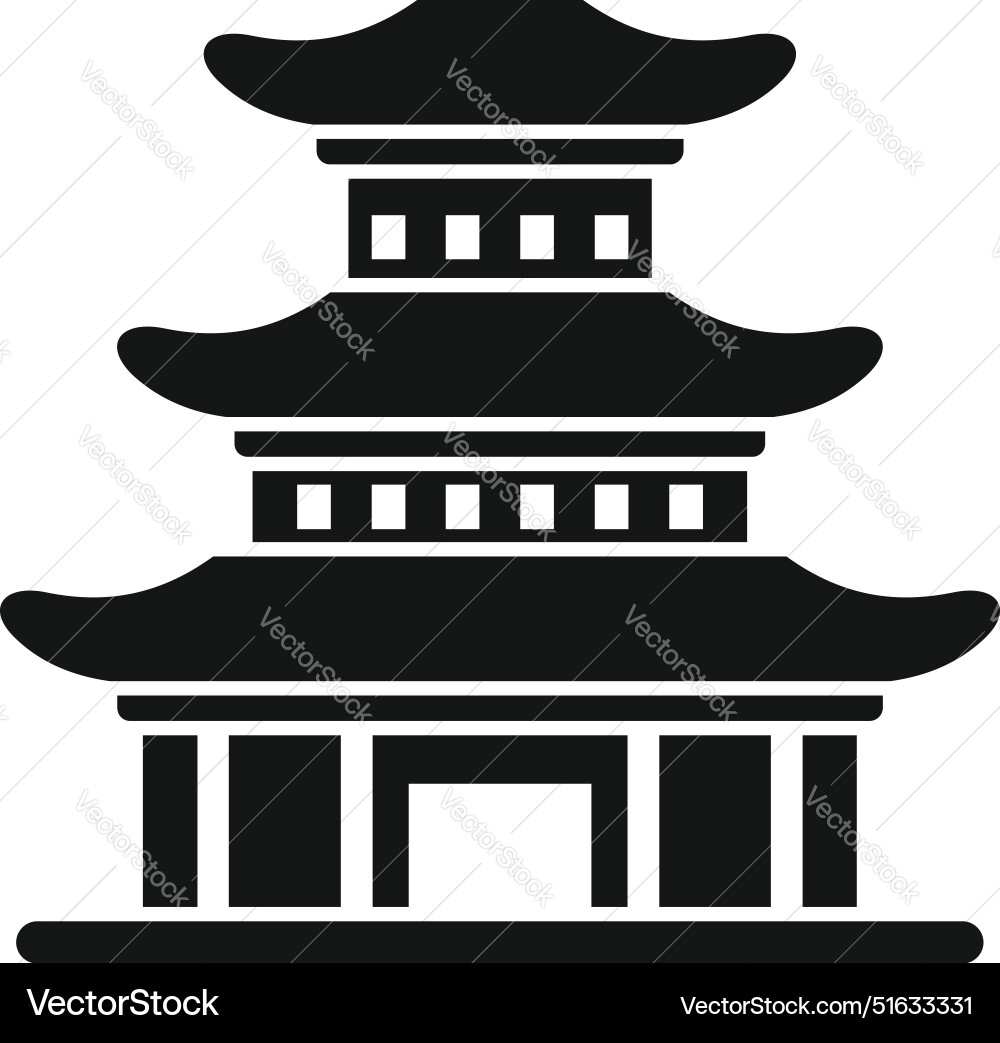 Traditional asian temple building representing Vector Image