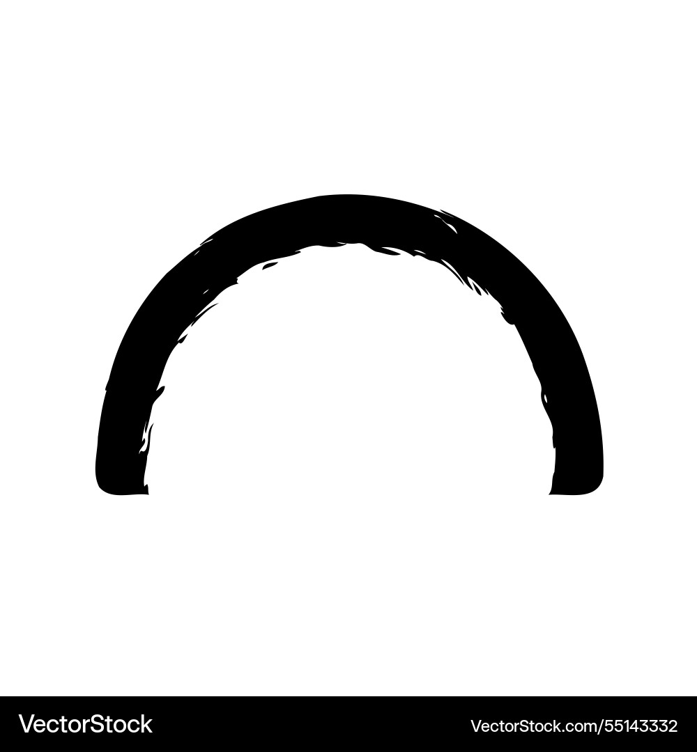 Abstract black semi-circle paint brush stroke Vector Image
