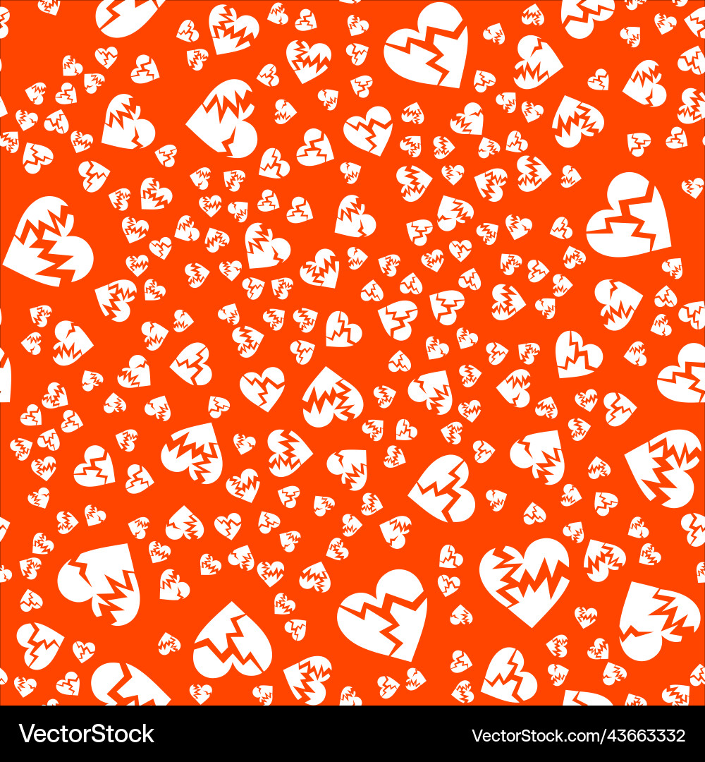 Cracked hearts seamless pattern Royalty Free Vector Image