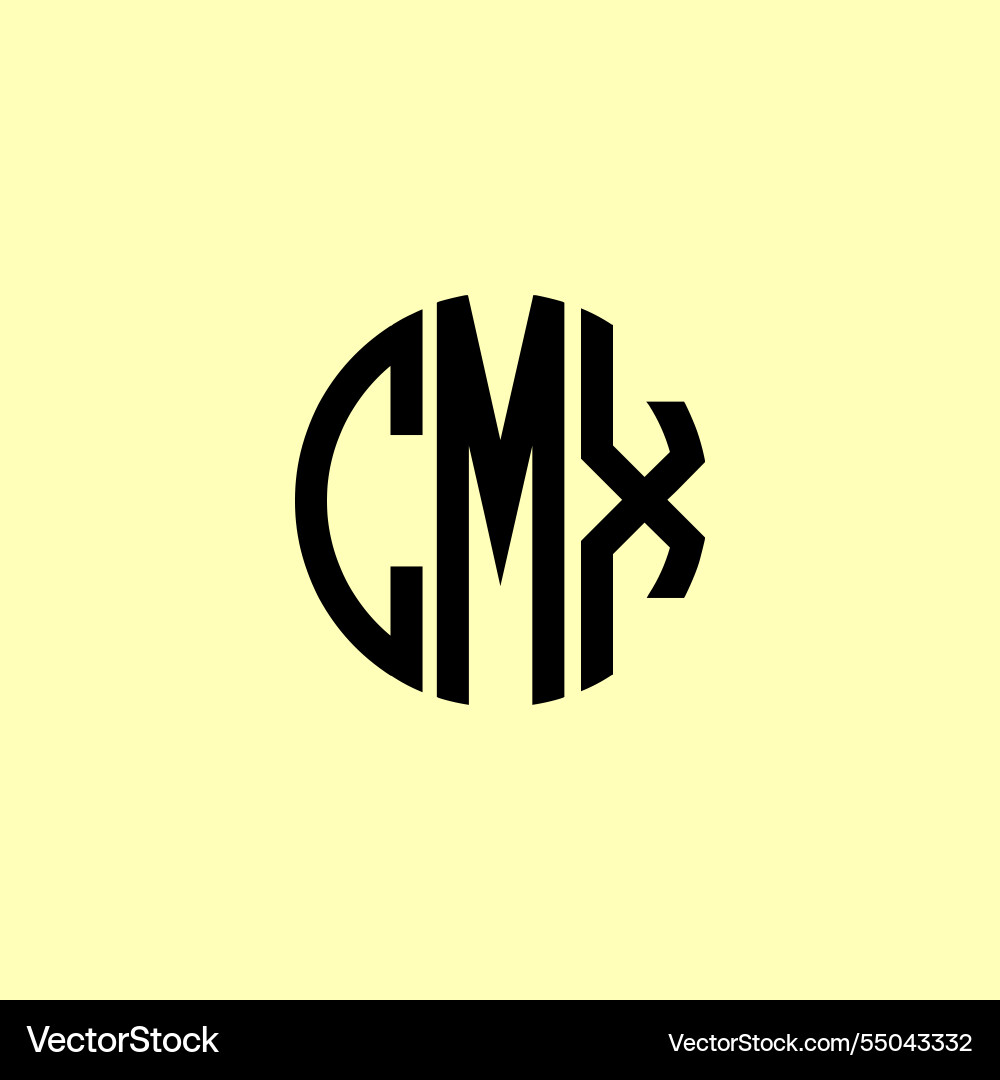 Creative rounded initial letters cmx logo Vector Image
