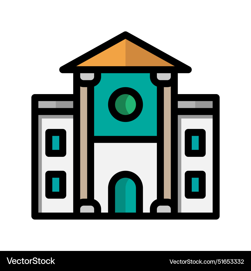 Faculty building color lineal icon university Vector Image