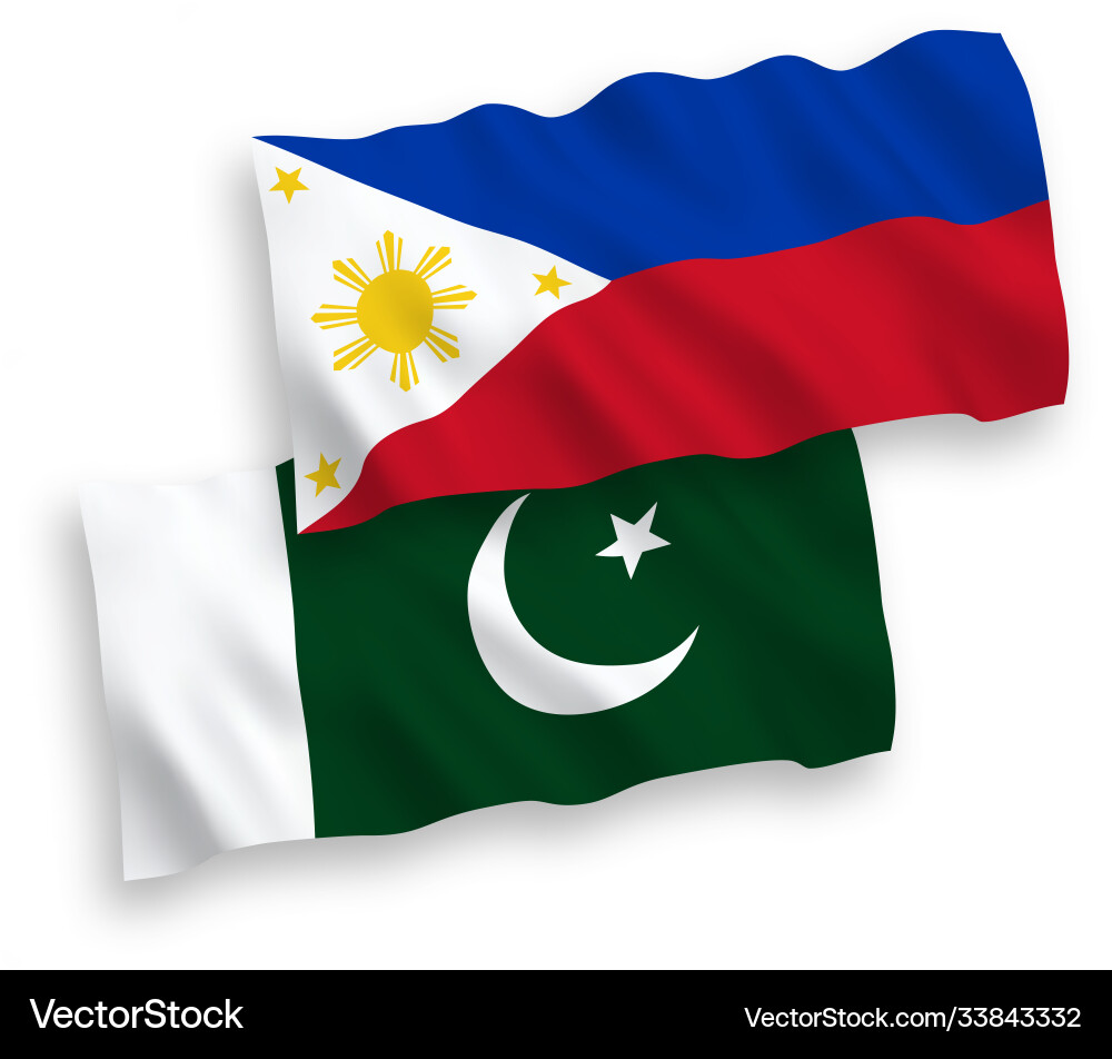 Flags philippines and pakistan on a white Vector Image