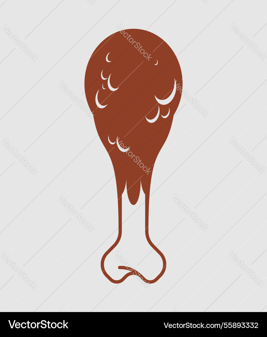 Fried chicken leg icon roast sign Royalty Free Vector Image