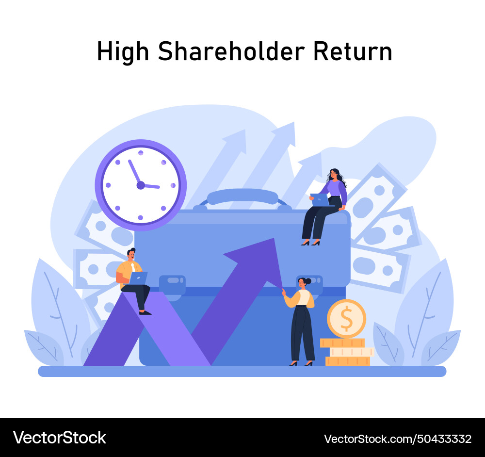 High shareholder return concept maximizing Vector Image