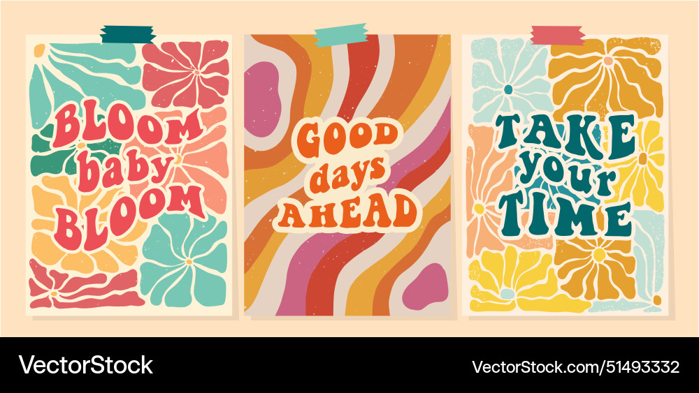 Retro prints cards posters with quotes Royalty Free Vector