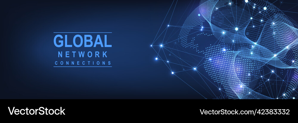 Social network communication in the global Vector Image