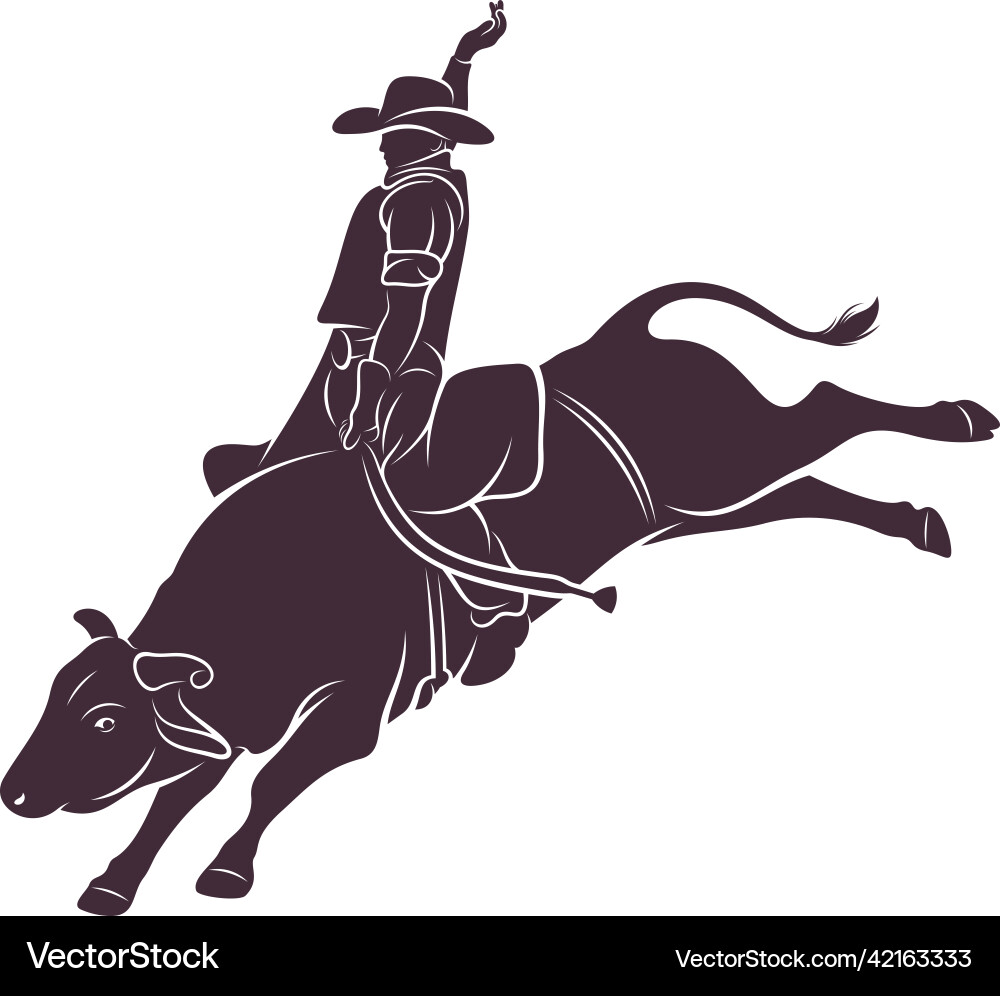 Bull rider design creative Royalty Free Vector Image