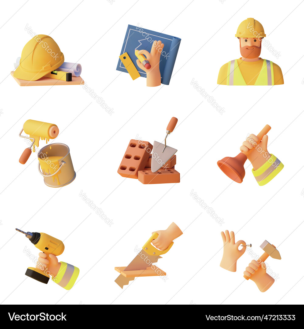 Construction Icon Set Royalty Free Vector Image