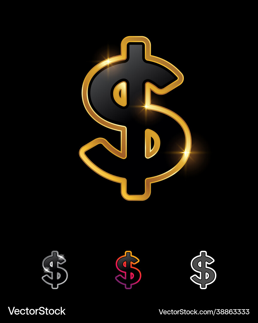 gold dollar sign vector