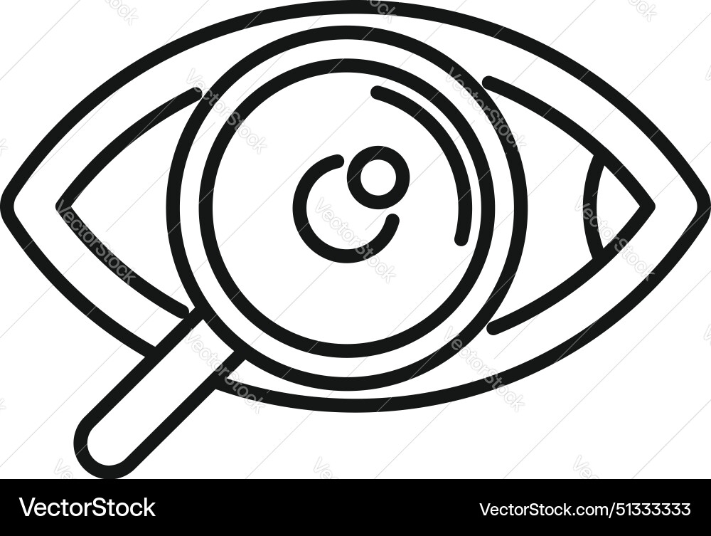 Insight concept with magnifying glass and eye line