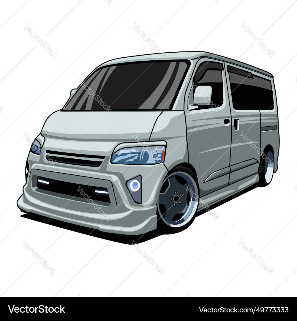 Mini van vehicle car Royalty Free Vector Image