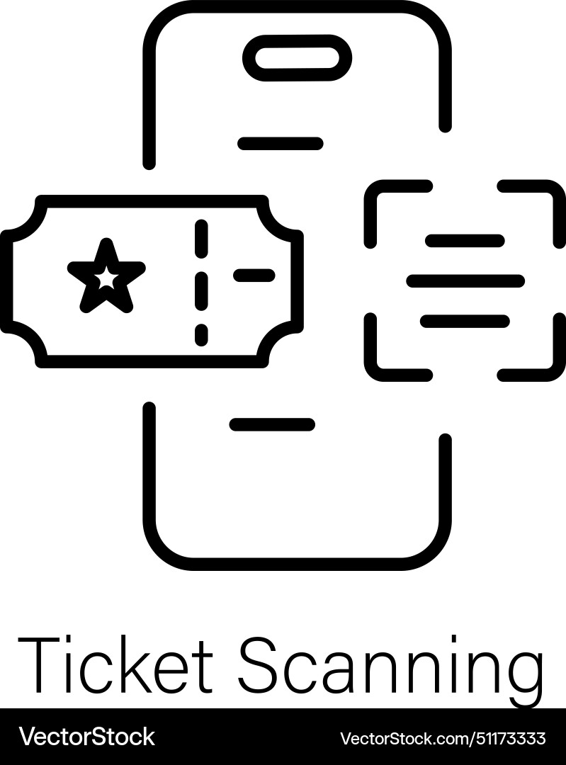 Ticket scanning Royalty Free Vector Image - VectorStock