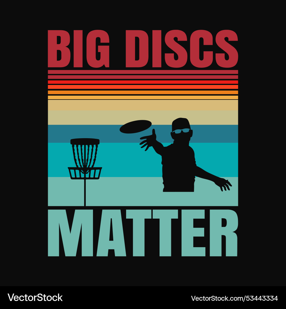 Big disc matter frisbee golf fan Royalty Free Vector Image