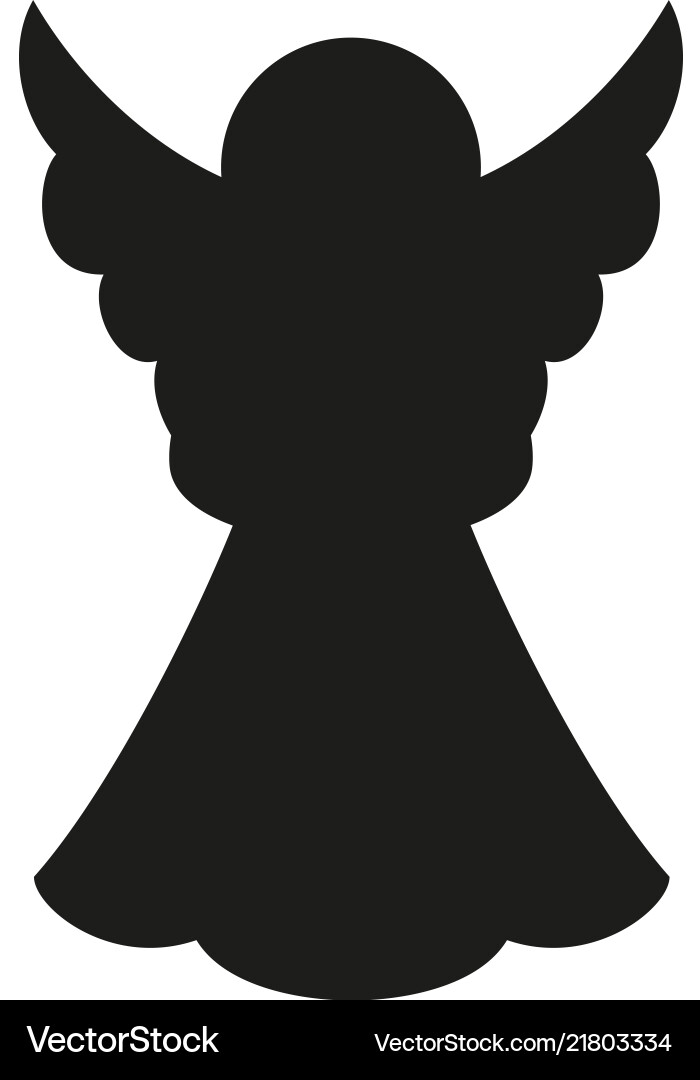Schwarz-Weiß Weihnachten Engel Silhouette Vektorbild