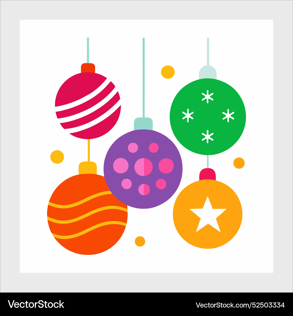 Christmas ornaments icons Royalty Free Vector Image
