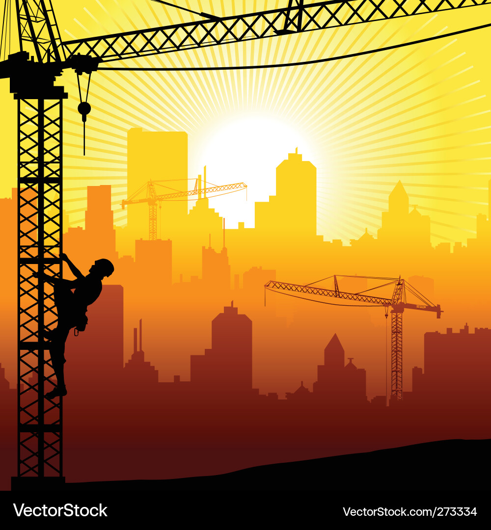 Construction city Royalty Free Vector Image - VectorStock