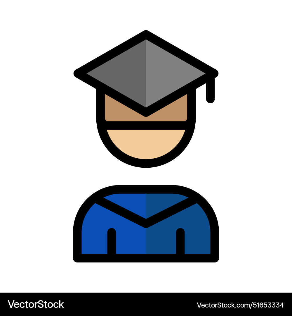Graduation lineal icon toga hat university Vector Image