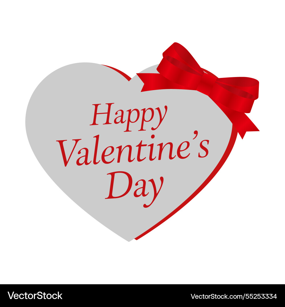 Happy valentines day text on a heart Royalty Free Vector