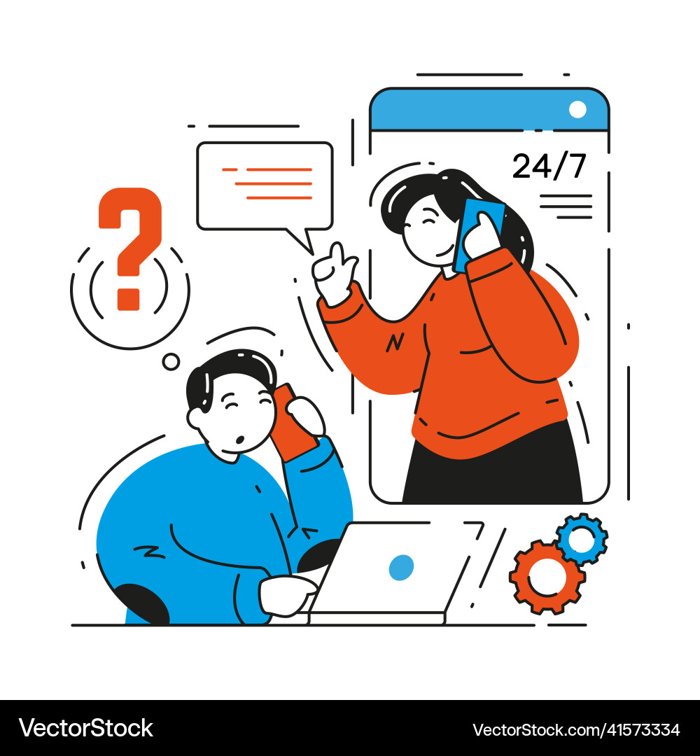 Male customer consulting call support Royalty Free Vector