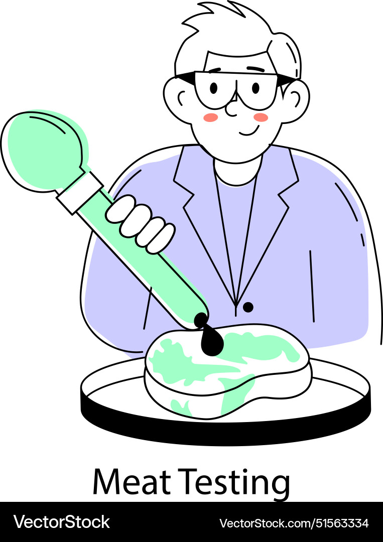 Meat testing Royalty Free Vector Image - VectorStock