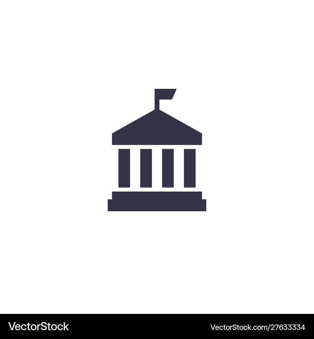 Municipal building icon on white Royalty Free Vector Image