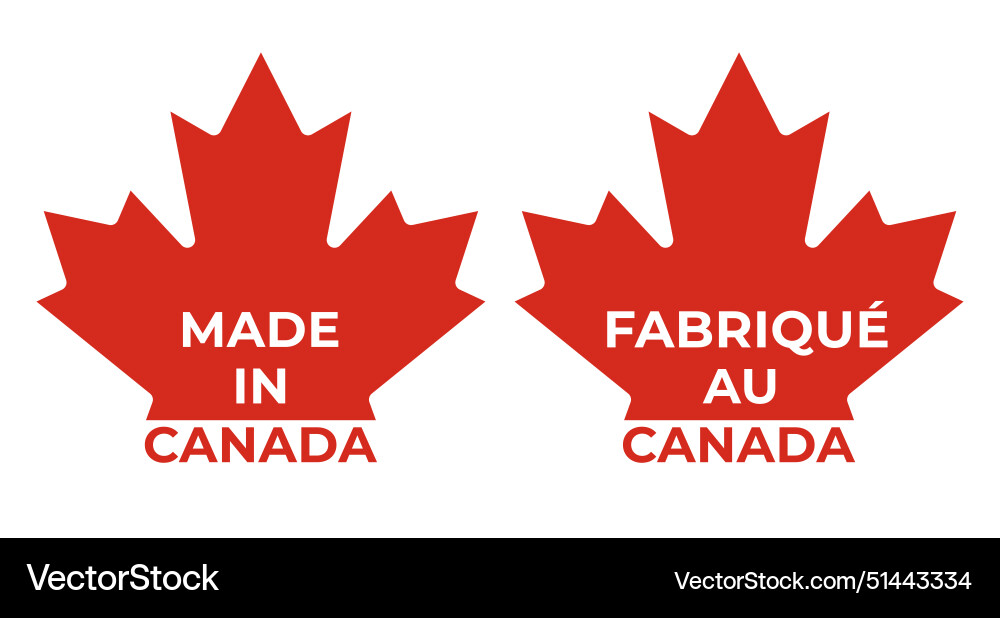Red made in canada sticker Royalty Free Vector Image