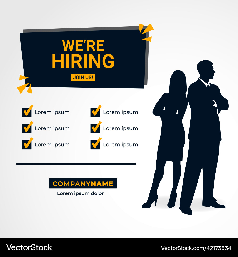 We are hiring job vacancy background Royalty Free Vector