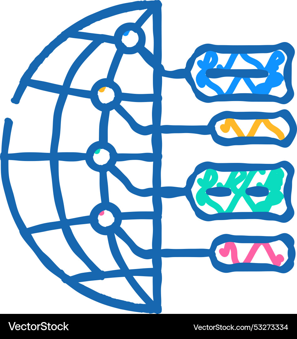 World communication icon doodle Royalty Free Vector Image