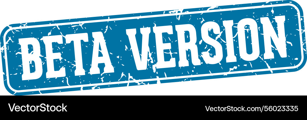 Beta version rectangular sign stamp Royalty Free Vector