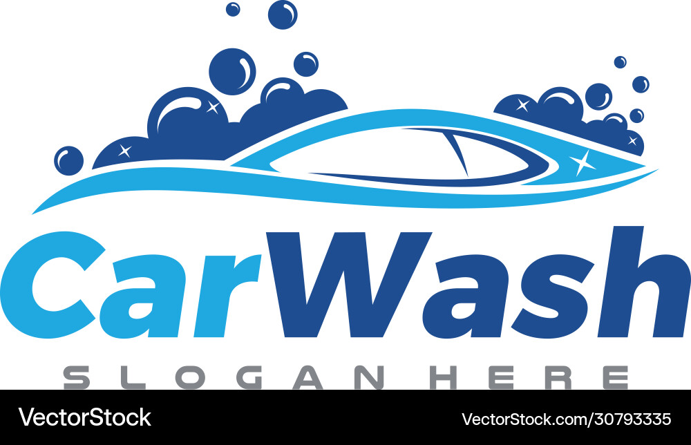Car wash and clean logo Royalty Free Vector Image
